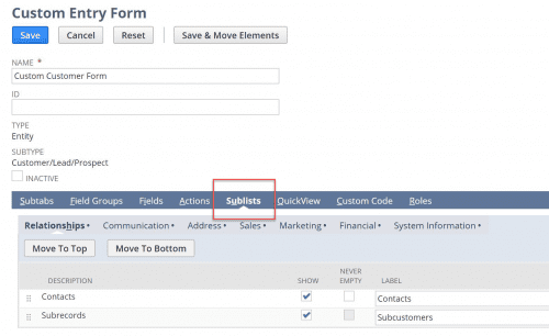 How to Create NetSuite Mandatory Sublists in Update 2018.1