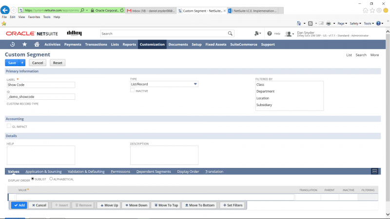 How to Apply Custom Segments in NetSuite to Transactions