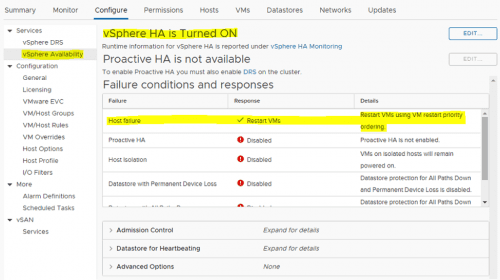 Setting Virtual Machine Start Order with VMware High Availability