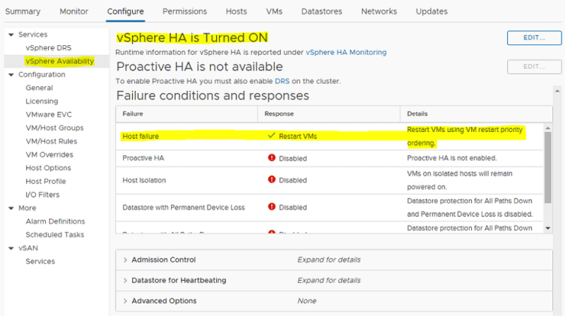 Setting Virtual Machine Start Order with VMware High Availability