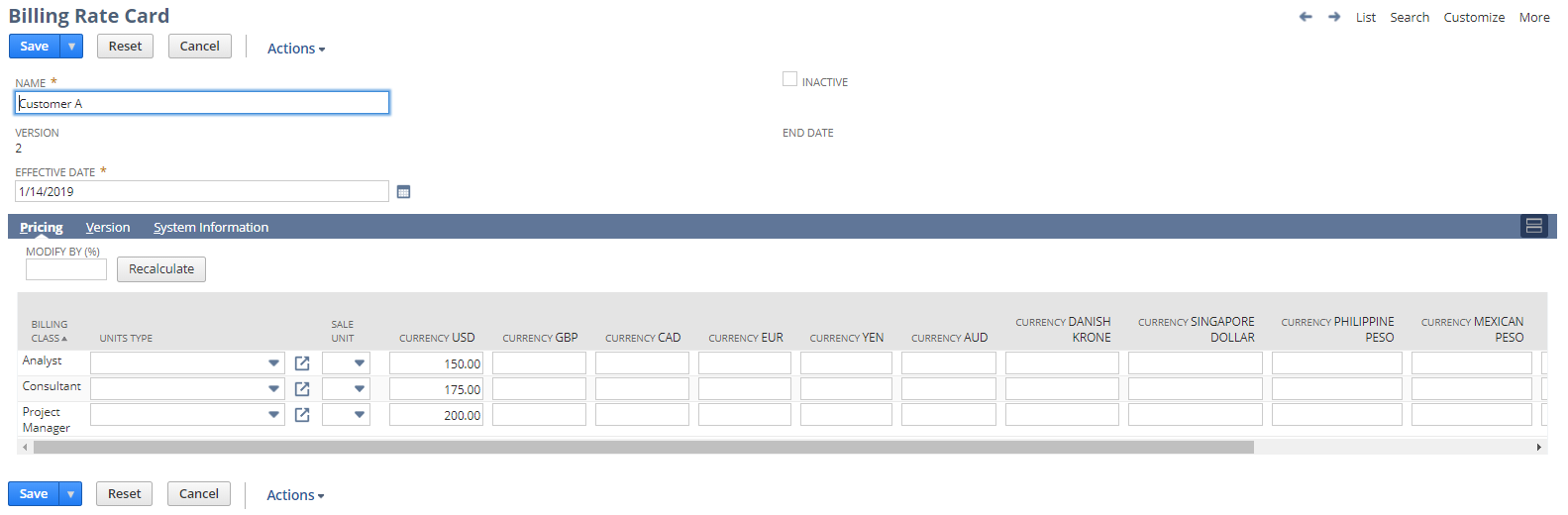 How to Create NetSuite Billing Rate Cards in Charge-Based Projects