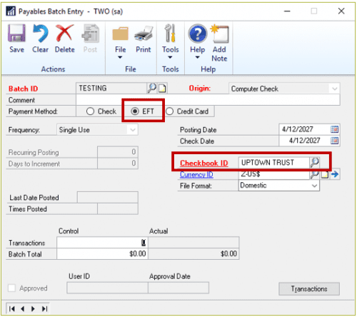 How to Set Up Dynamics GP EFT Payments | Sikich