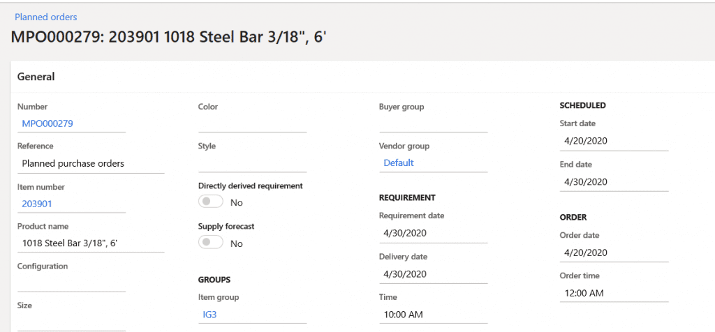 D365 Master Planning Dates - Requested vs Requirement Dates