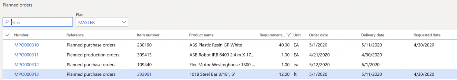 D365 Master Planning Dates - Requested vs Requirement Dates