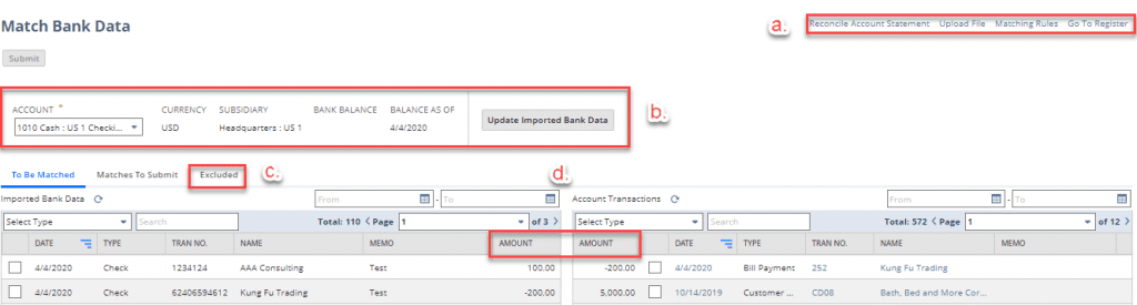 NetSuite Bank Reconciliation Improvements in New Release 2020.1