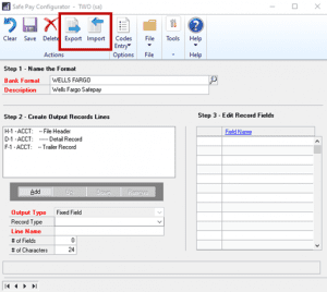 How to Set Up Safe Pay (Positive Pay) files from Dynamics GP