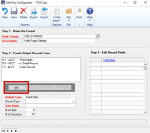 How to Set Up Safe Pay (Positive Pay) files from Dynamics GP