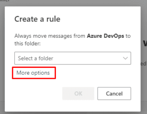 How to Create Microsoft Outlook Rules for Azure DevOps Notifications