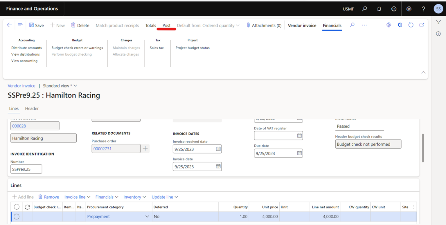 How to Process Purchase Order Prepayments in D365 - Sikich