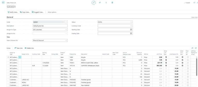 Dynamics 365 Business Central Version 26 Sales Price List Update - Sikich